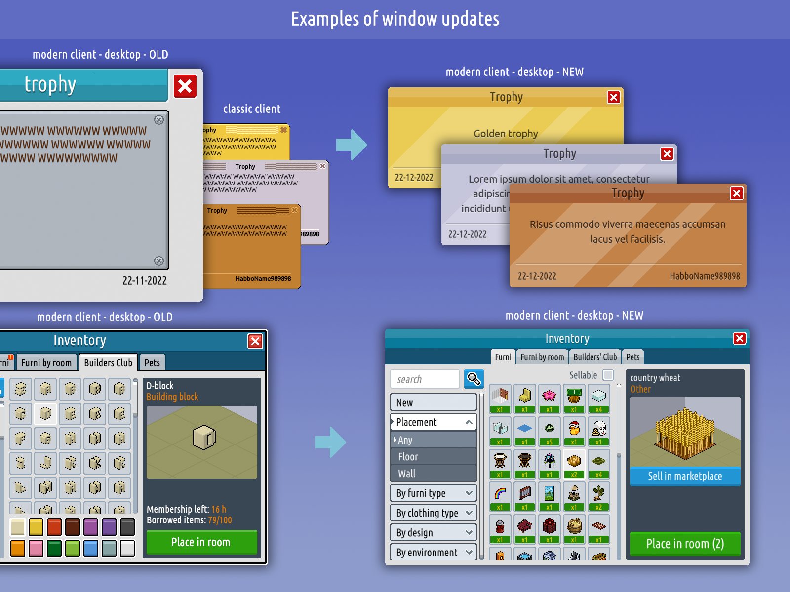 Habbo UI design update blog - Habbo