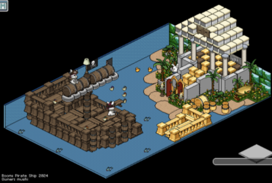 Winners of the Pirate Boat Room Competition - Habbo Hotel:Origins